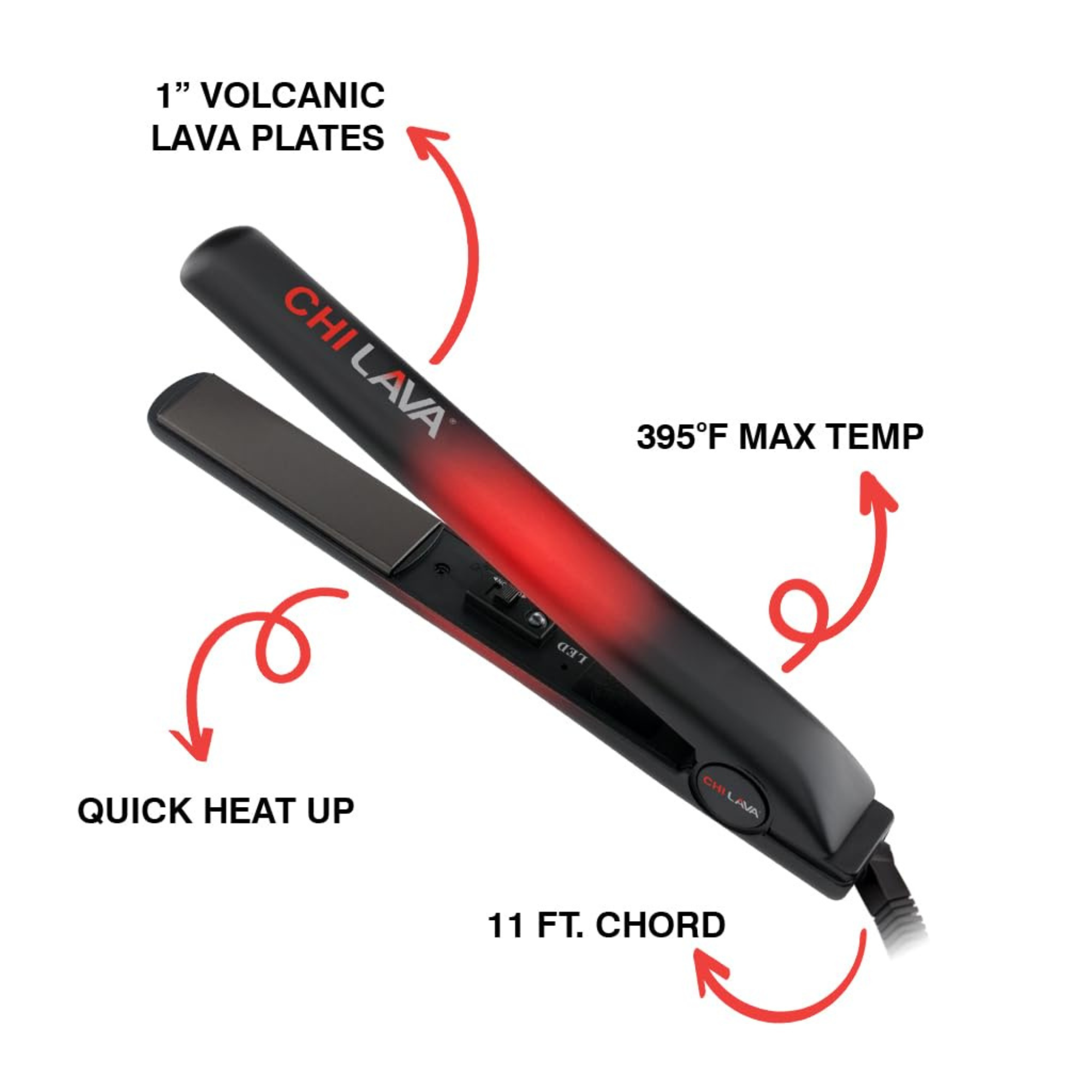 CHI Lava Volcanic Lava Ceramic 1 Flat Iron Salon Brands
